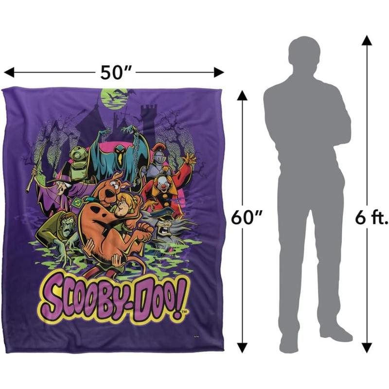 Scooby Doo Spooky Poster Scene Blanket Silky Touch Super Soft Throw for ...