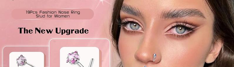 Trendy Summer Nose Rings L Shaped Hypoallergenic Stainless Steel Nose ...