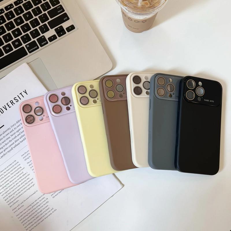 TY1 With Lens Film Protection Matte Silicone Case For iPhone17Air 17 16 ...