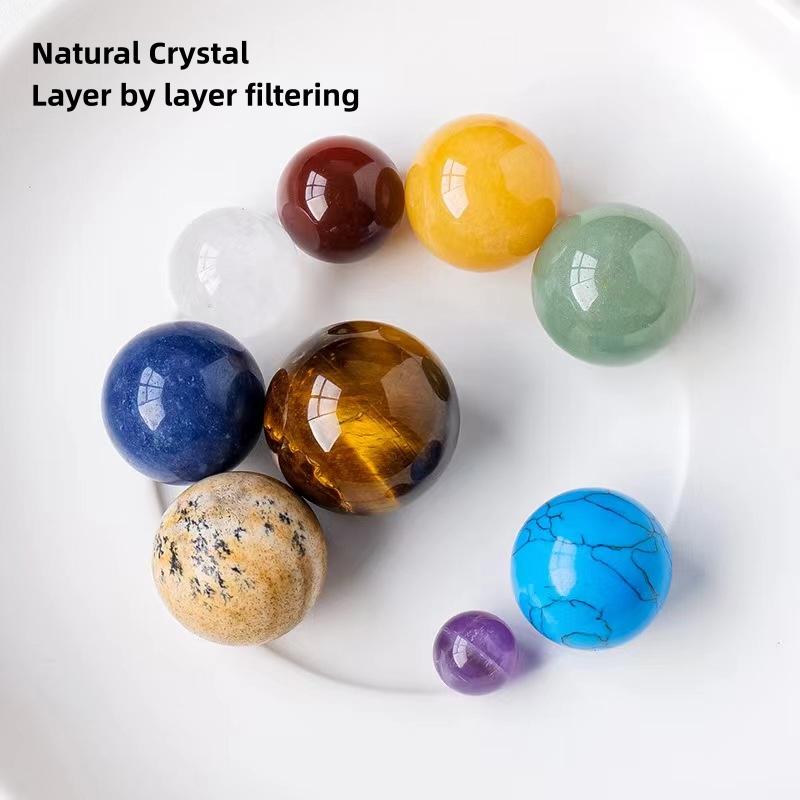 Solar System Planet Crystal Ball, 1 Set Natural Crystal Mineral ...