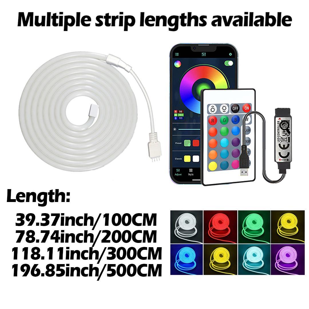 RGB LED Neon Strip Light, Decorative Flexible Neon Light with APP ...