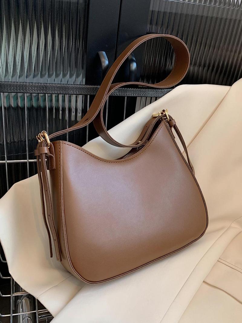 Women's Elegant Solid Color Crossbody Bag, Fashionable Pu Leather ...