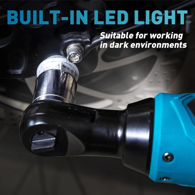 Electric Ratchet Kit 3/8inch with Variable Speed LED Light Fast Charger ...