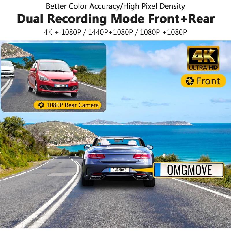 -Edge 3D 4K Front and Rear Dash Cam with WiFi, GPS, Dual Cam, DVR ...
