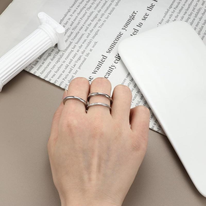 FLORIDECO 3Pcs Stainless Steel Fidget Rings Anxiety Anti Stress Ring ...