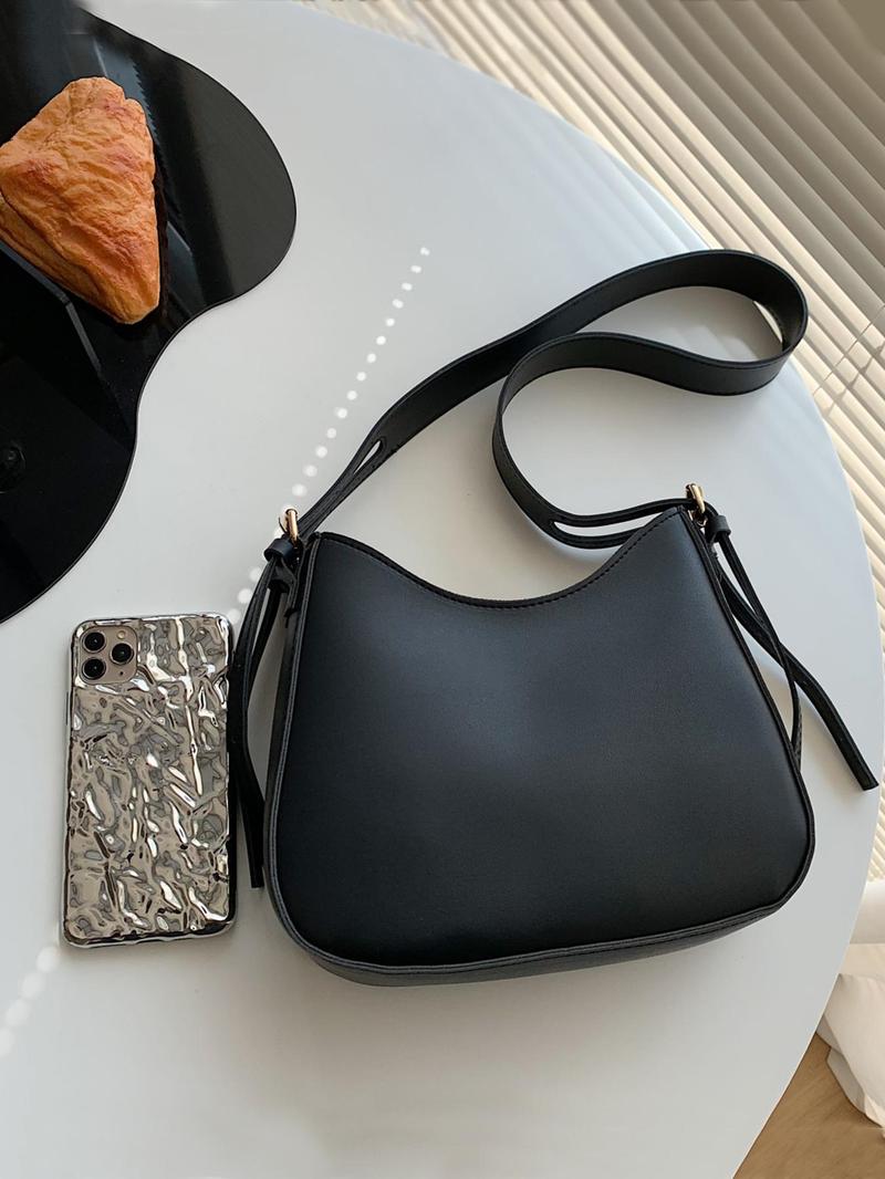 Women's Elegant Solid Color Crossbody Bag, Fashionable Pu Leather ...
