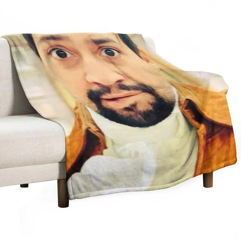Lin Manuel Miranda Biting His Lip Throw Blanket Luxury Brand Flannel ...