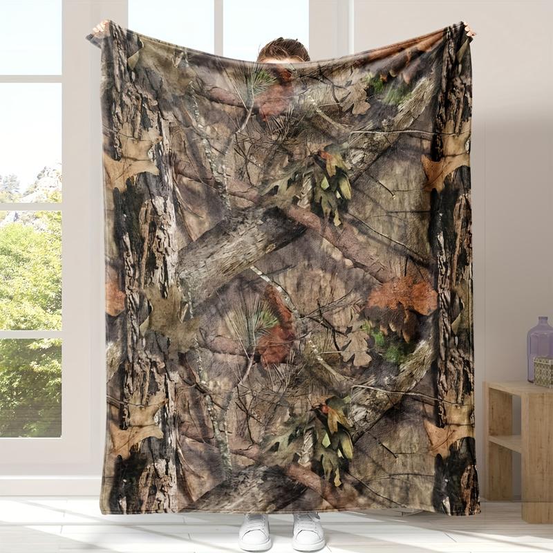 Ultra-Soft Flannel Camo Forest Throw Blanket - Realistic Hunting ...