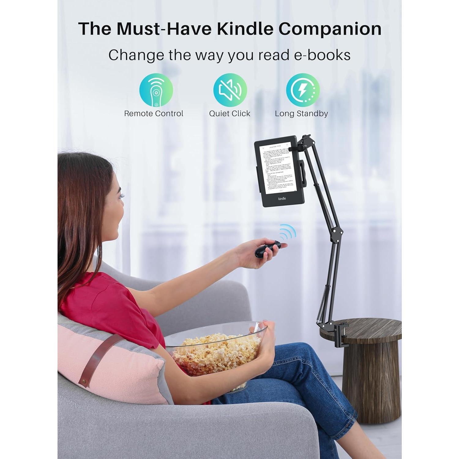 Kindle Holder with Remote Page Turner for Reading in Bed, [Hands Free ...