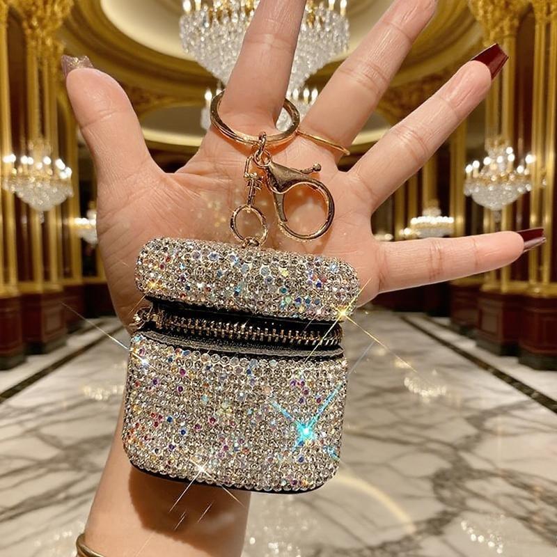 Rhinestone Decorated Purse Charm, Mini Bag Pendant, Earphones, Lipstick ...