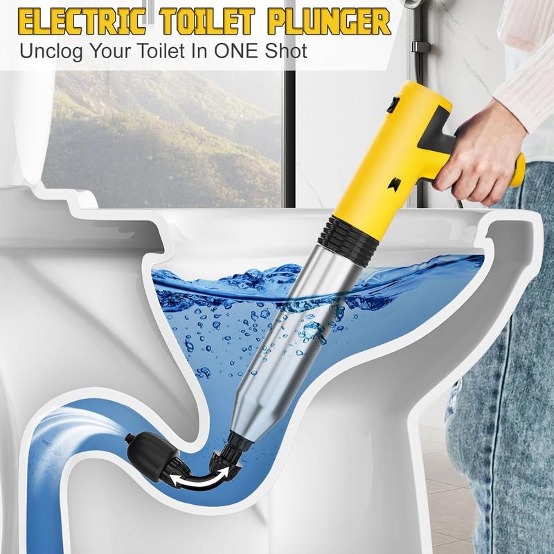 Electric Toilet Plunger, High Toilet Plungers, Cordless Electric Drain ...