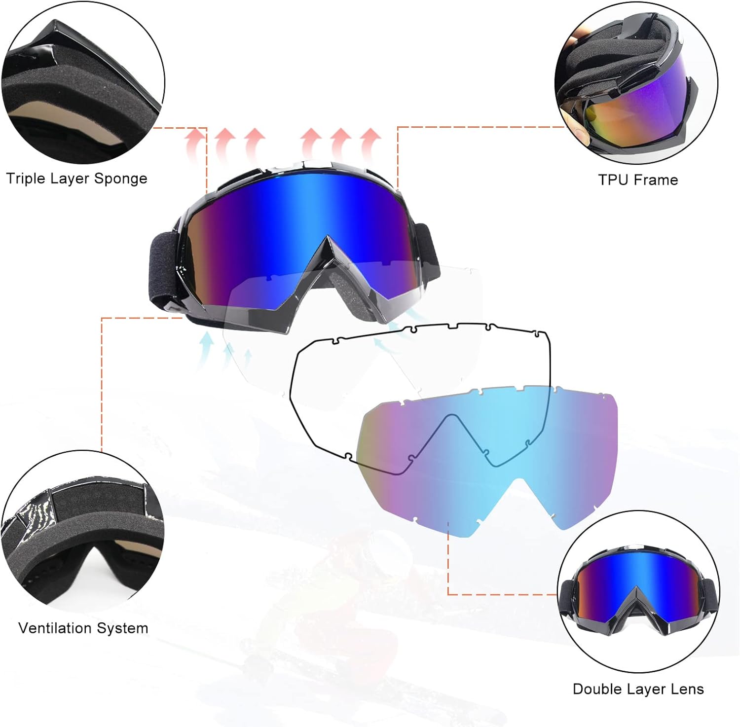 Motocross Goggles - Dirt Goggles for Men, Women & Youth - MX Off Road ...
