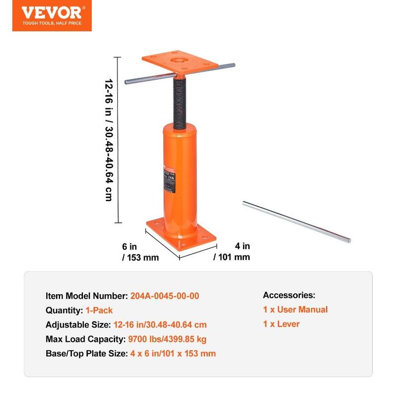 VEVOR House Floor Jack, 54 - 150 Height Range, 11200 lbs Max Load ...