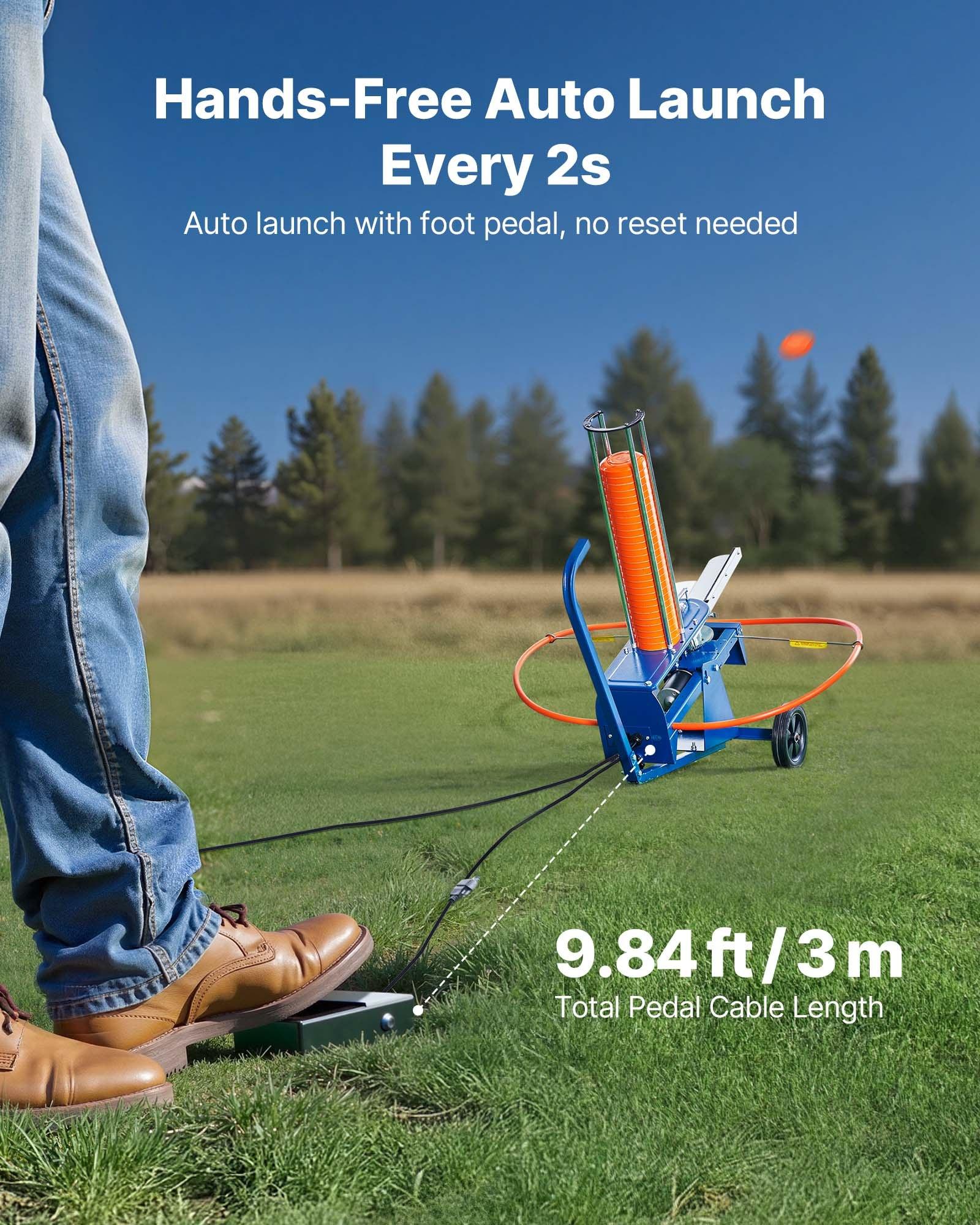 VEVOR Clay Target Thrower, Max 50 Clays Pigeon Thrower, 55+ Yards ...