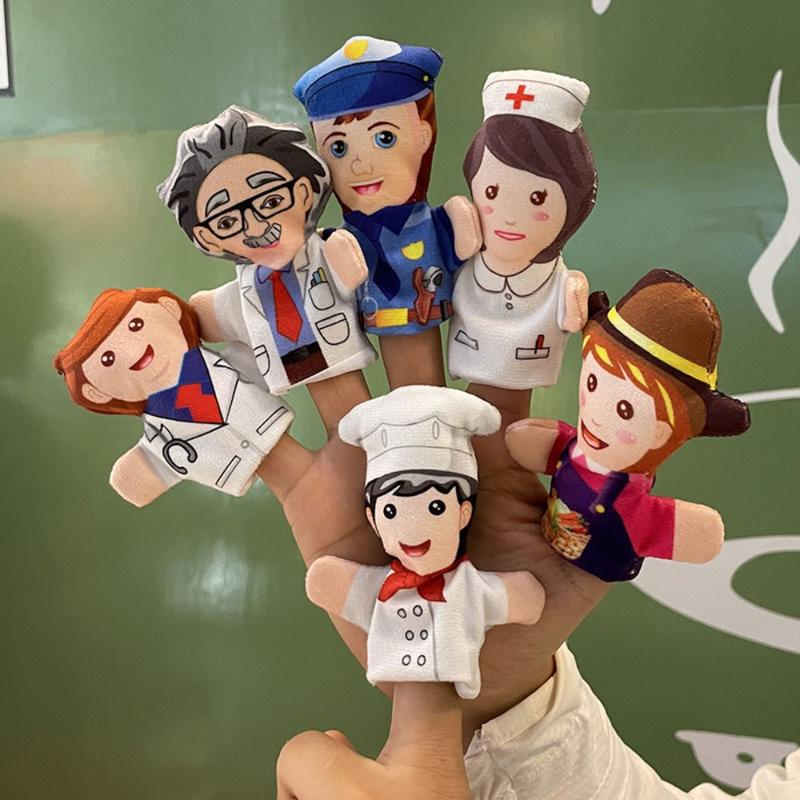 6pcs Cute Mini Hand Puppets Set Police Theme Perfect for Storytelling ...