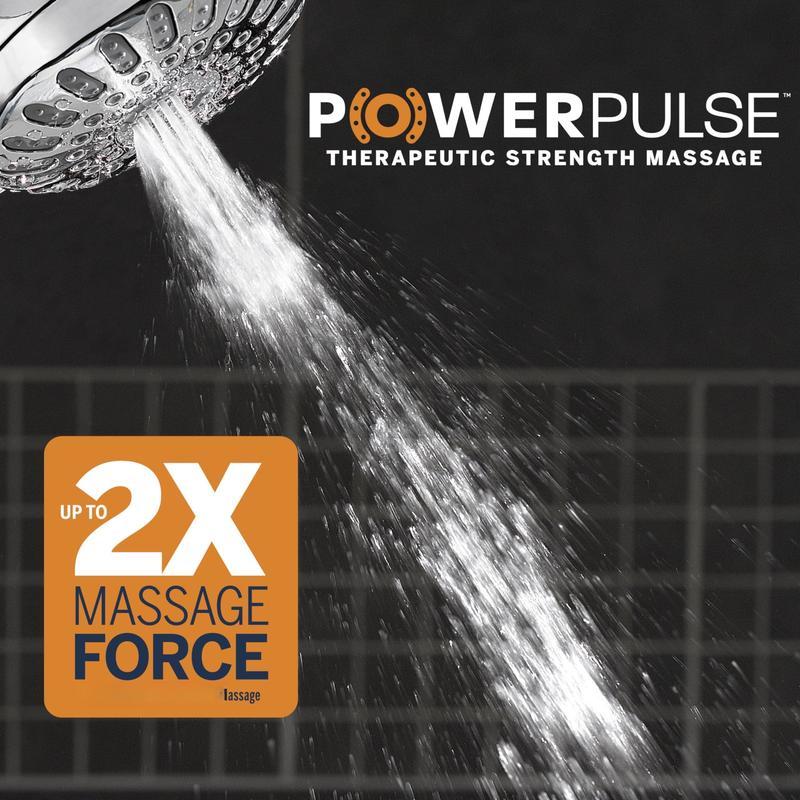 Powerpulse Flexible Neck Shower Head Adjustable For All Heights Chrome ...
