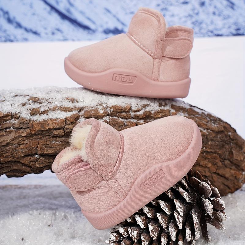 Cozy Cute Girls' Slip-On Snow Boots with Plush Lining & Thick Rubber ...