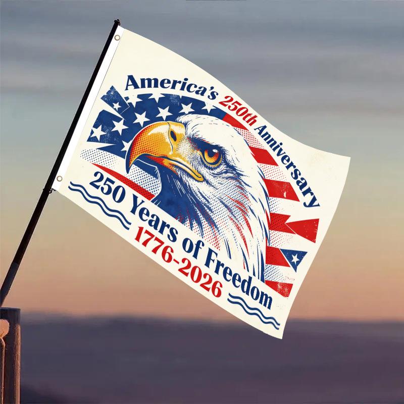 1pc America's 250Th Anniversary Bald Eagle American Flag Single-Sided ...
