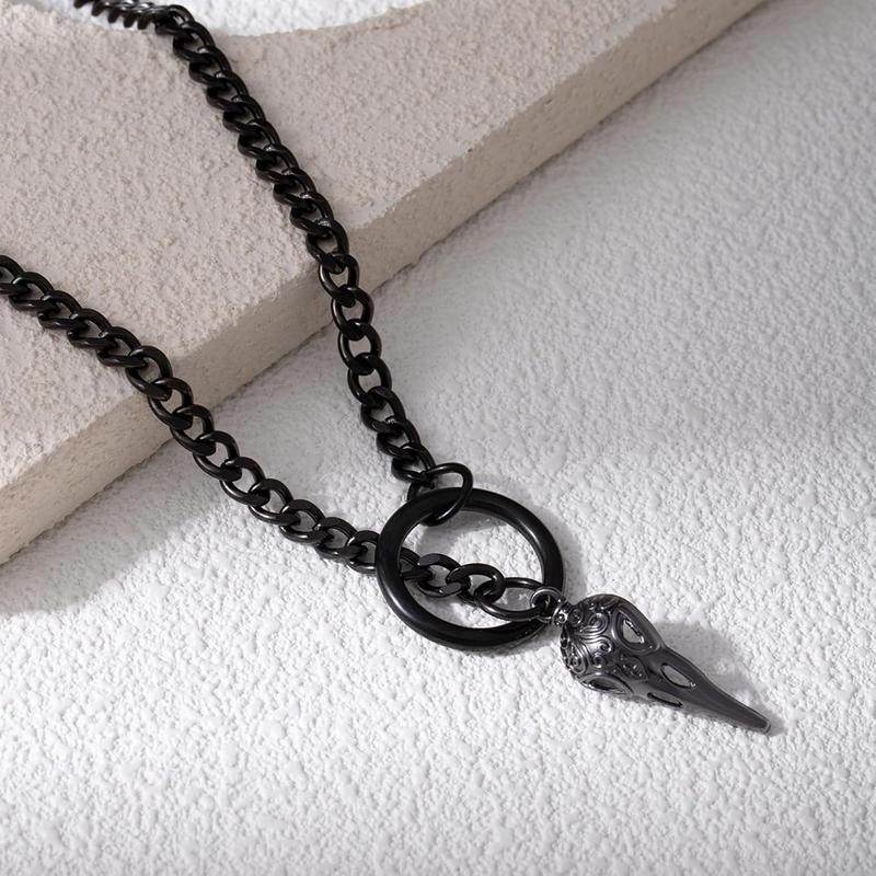 Heart O ring Slip Chain Necklaces for Women Stainless Steel Cuban Chain ...