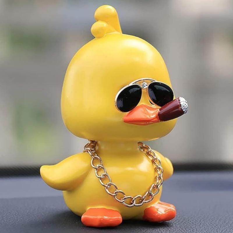 Cute Yellow Duck Car Ornaments Cool Duck Car Dashboard Decorations ...