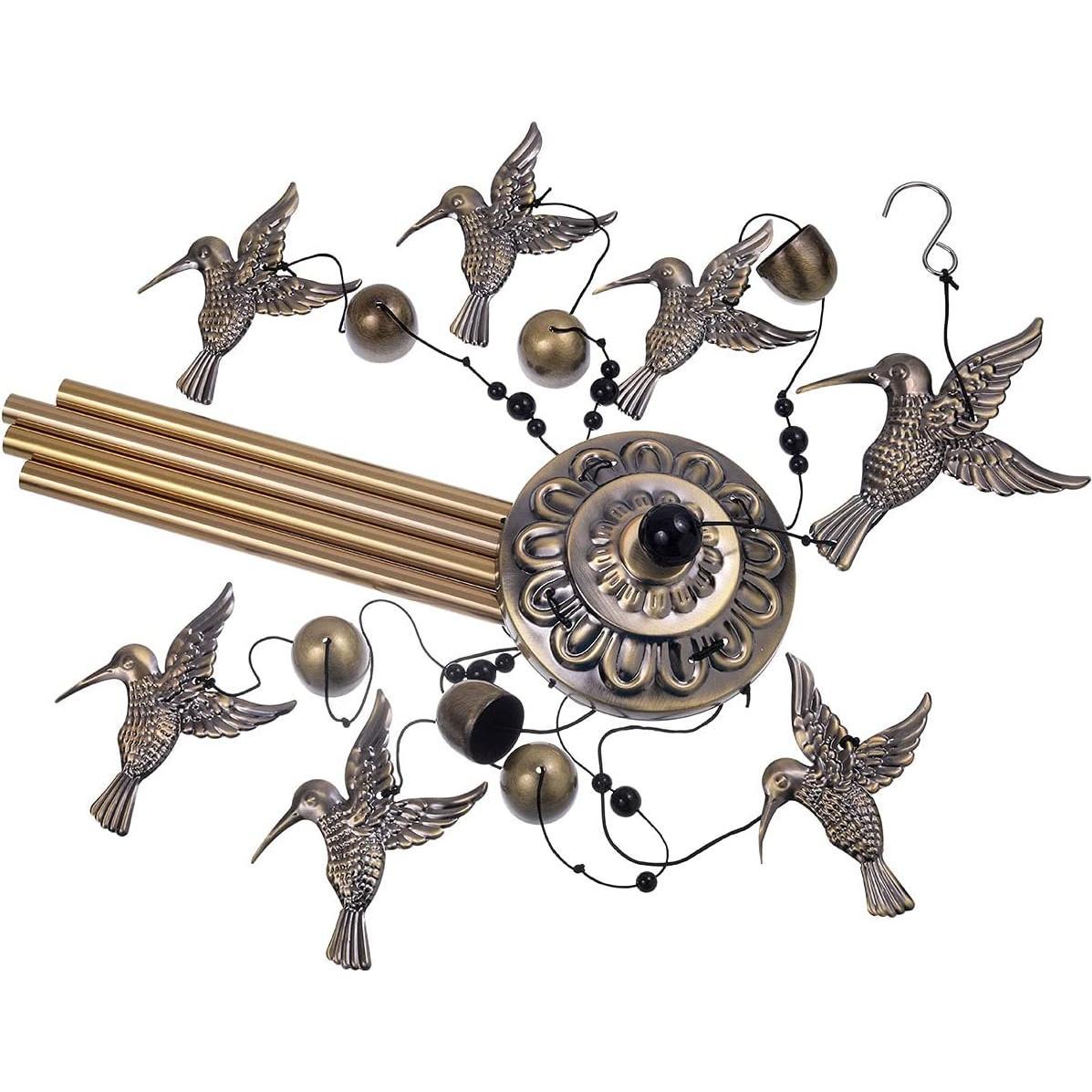 Large Hummingbird Wind Chimes Outdoor Indoor Decor -With 4 Tubes 6 ...