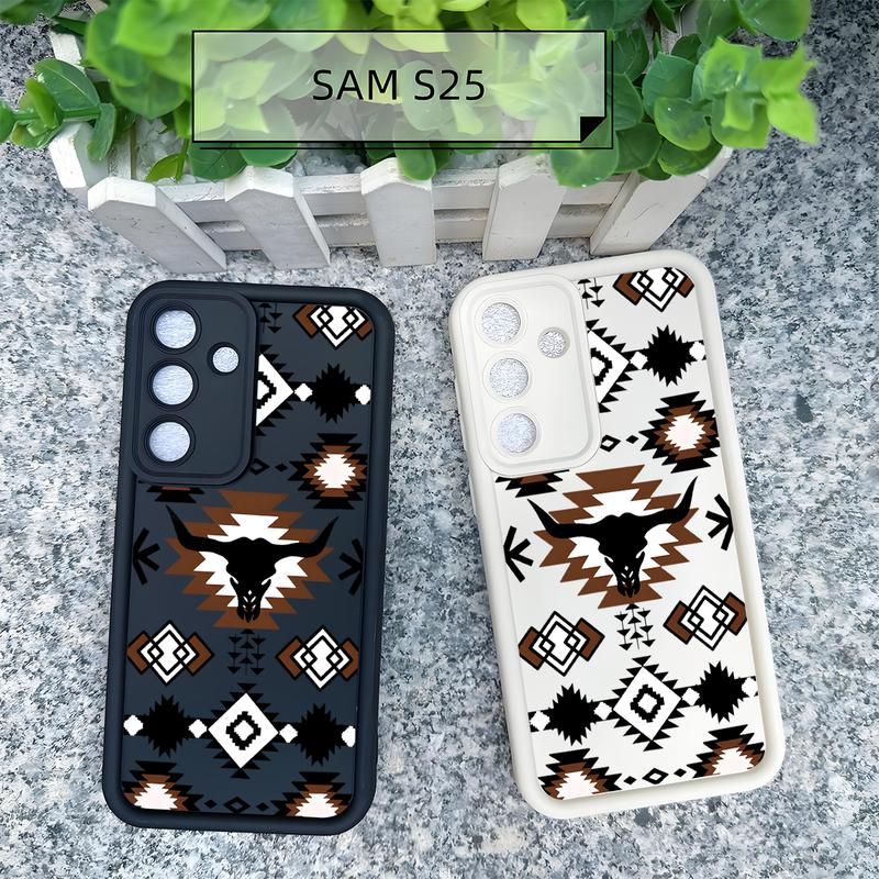 Vintage Western Cowboy Pattern Phone Case, Enhanced Camera Protection ...
