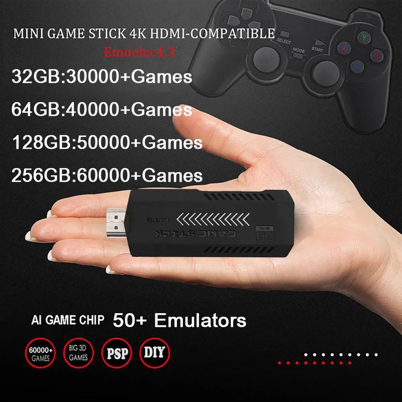 X2 Plus Game Stick 4K HD Retro Gaming Console 256G 60000+ Games with 2 ...
