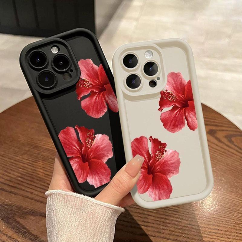 Hibiscus Blooms Pattern TPU Phone Case for iPhone 17 Air 16 Promax 15 ...