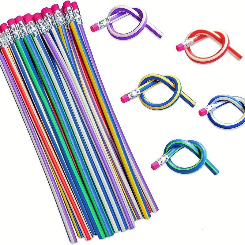 School Supplies Bendable Pencils, 5pcs/set Funny Stationary Flexible ...