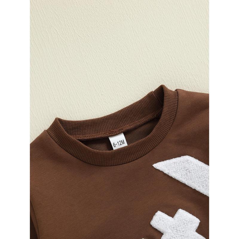 Toddler Baby Boys Fall Winter Set Football Long Sleeve Rugby Embroidery ...