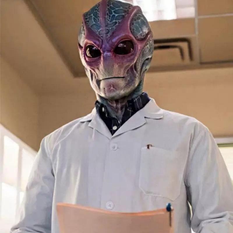 Alien Latex Mask UFO Halloween Party Props Stage Performance Makeup ...