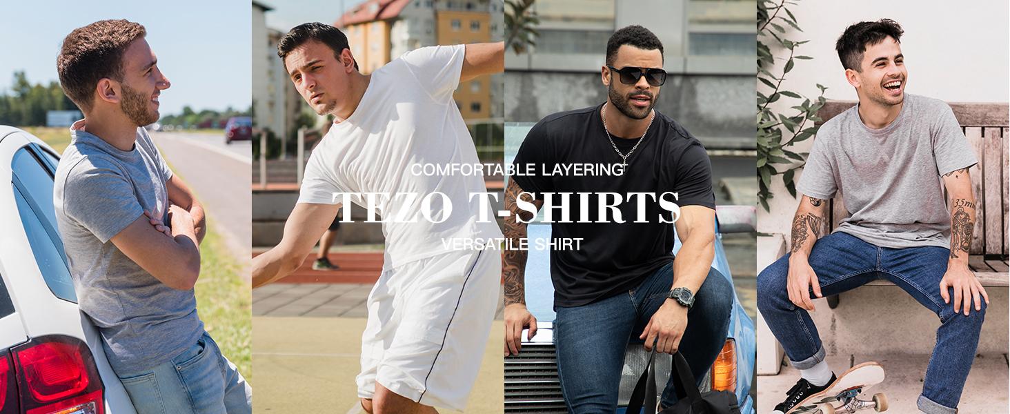 Mens 3 Pack Plain Cotton Shirts Short Sleeve Casual Crew Neck T-Shirts ...
