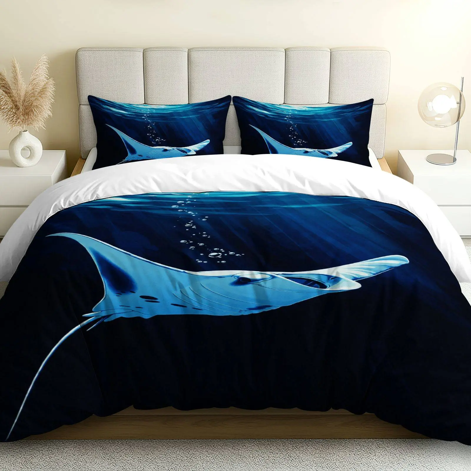 3PCS Duvet Cover Set, 1 Duvet+2 Pillowcases(Without filler), Ocean ...