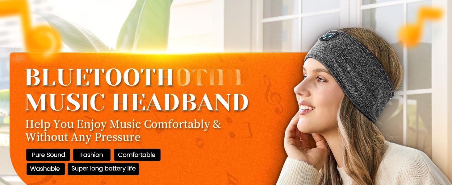 SQ-HPS005 Sleeping Headphones Bluetooth Headband, Soft Long Time Play ...