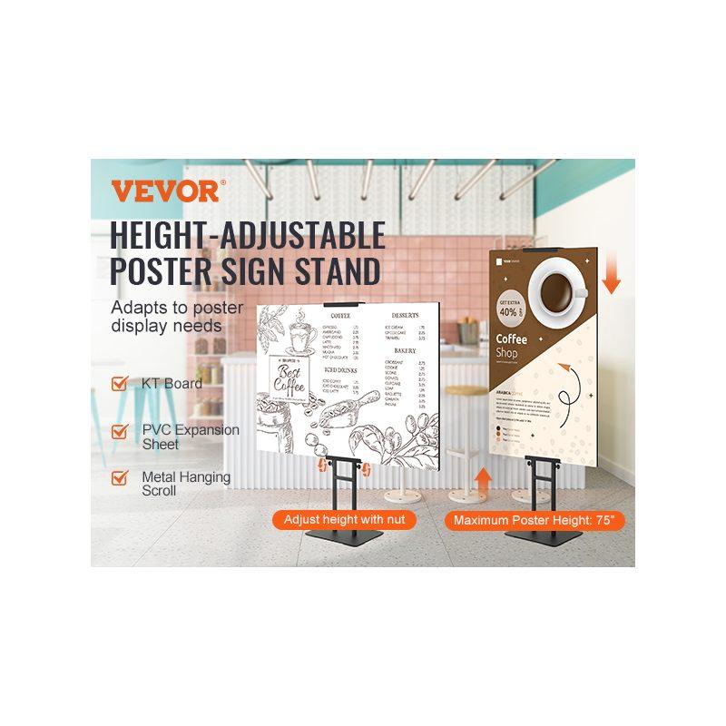 fathersdaygift VEVOR Poster Stand, Adjustable Height Up to 75, Double ...