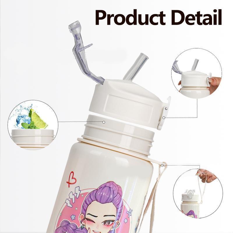 【Valentine's Day】Cartoon Anime Tumbler – Reusable Hard Plastic Water ...