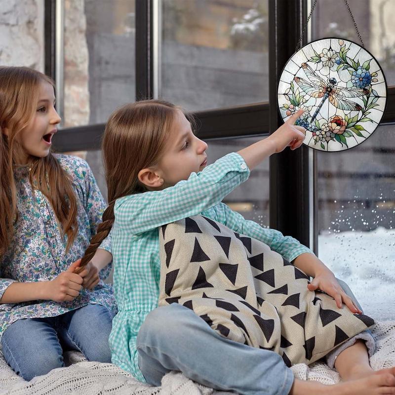 Dragonfly Sun Catcher Stained Glass Window Hanging Sun Catchers Indoor ...