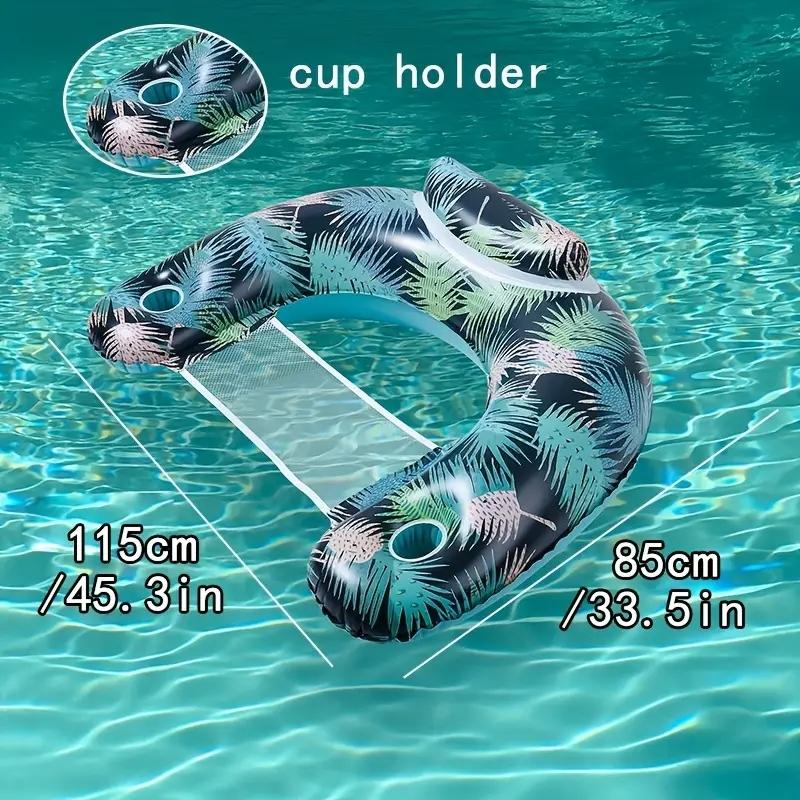 Inflatable Pool Float Chair with Cup Holder & Backrest, Adult Water ...