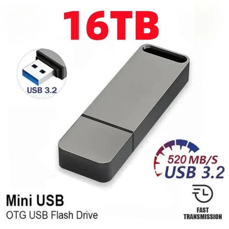 16TB Flash Drive OTG USB3.2 High Speed Transfer Pen Drive Key 8TB 4TB ...