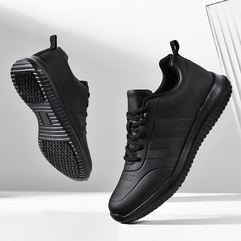Water-Resistant Men's Solid Color Professional Chef Shoes, Comfy Non ...