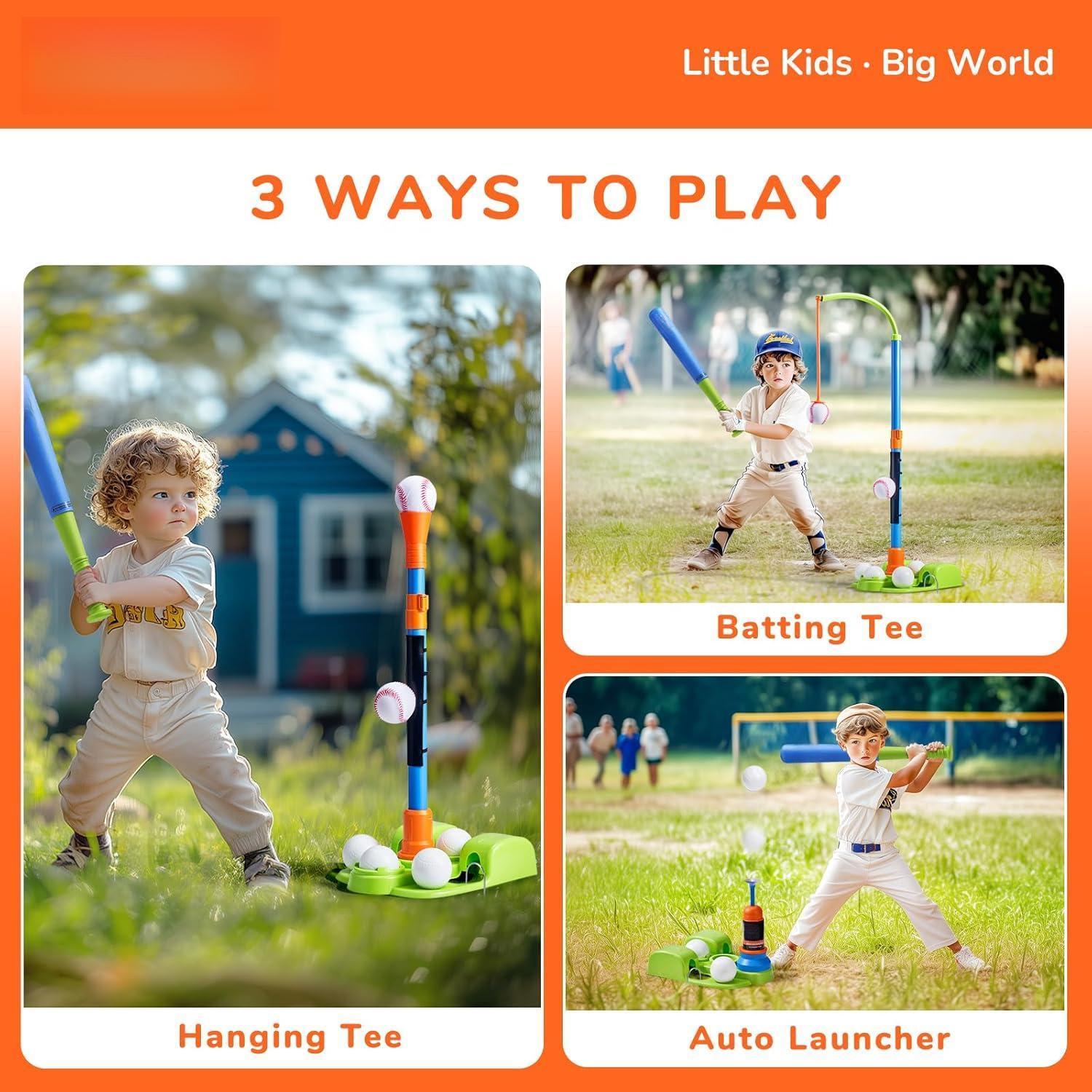3-in-1 T Ball Set for Kids 3-5,Toddler Baseball Set-T Ball Stand ...