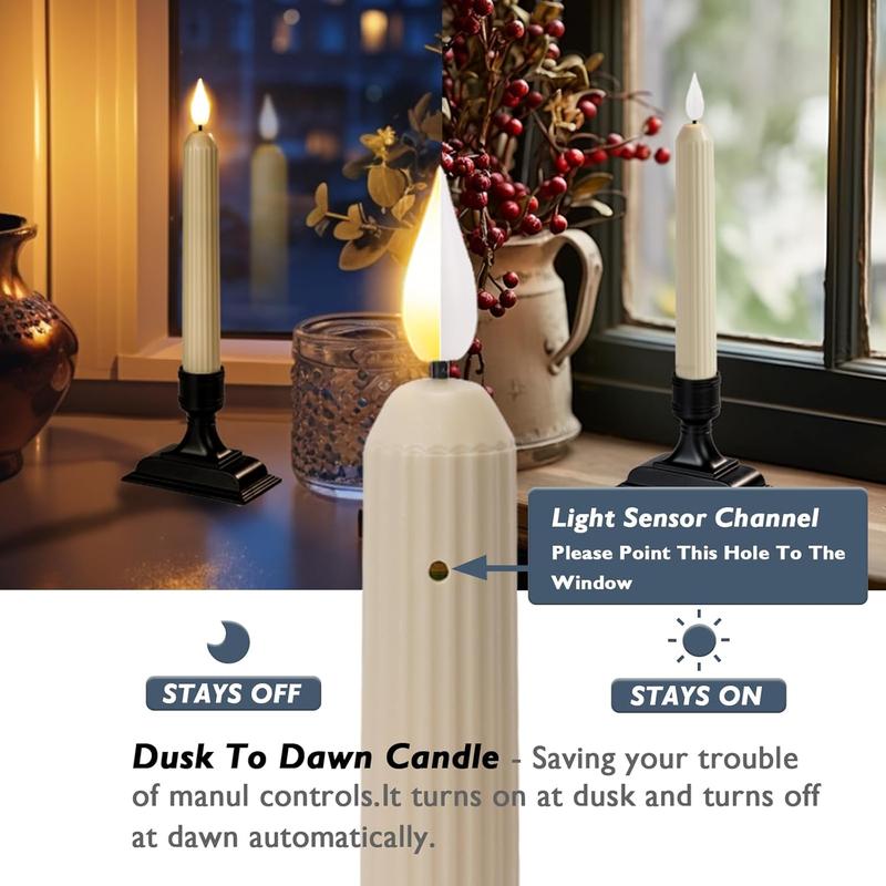 6 count Window Candles with Sensor Dusk to Dawn, Electric Window Candle ...