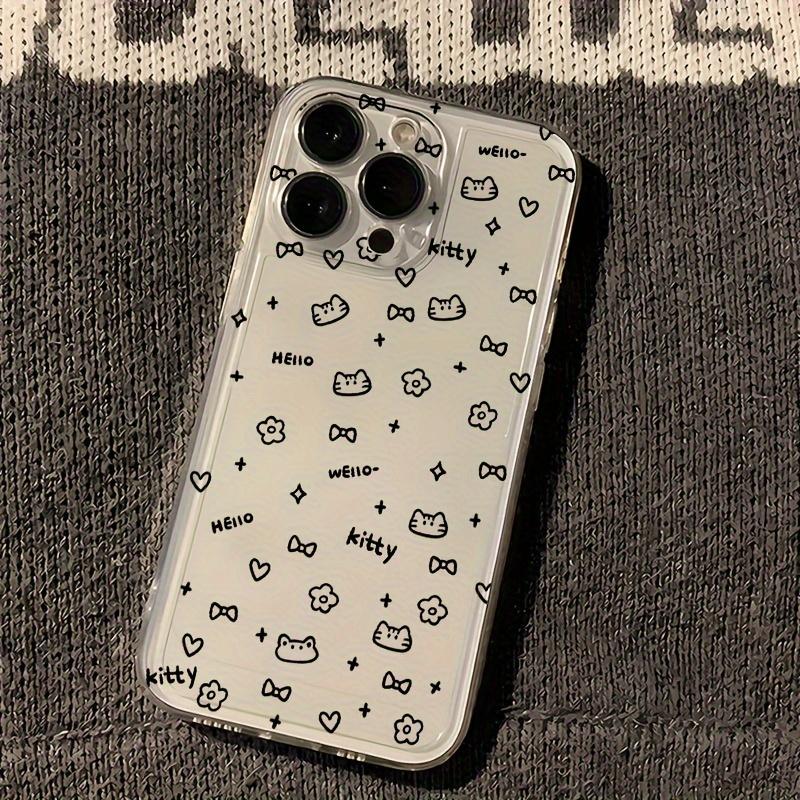 Full Screen Bow Cat Fashion Transparent Phone Case, TPU Material, Anti ...