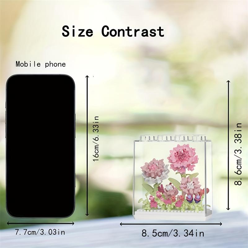 Flower Building Set, Flower Bricks, DIY 3D Garden Model Kit, Handmade ...