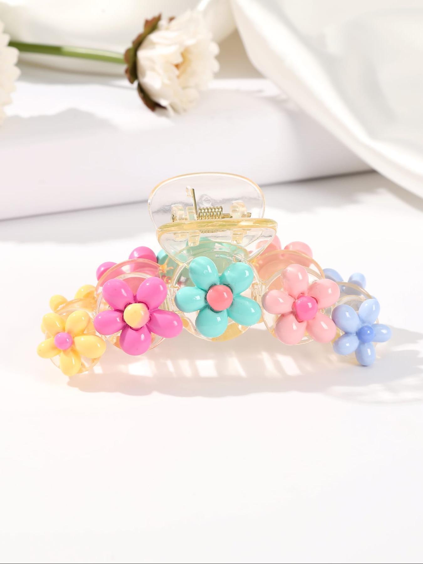 1pc Candy-Colored Dopamine Flower, Hibiscus Flower Y2k Style Sparkly ...