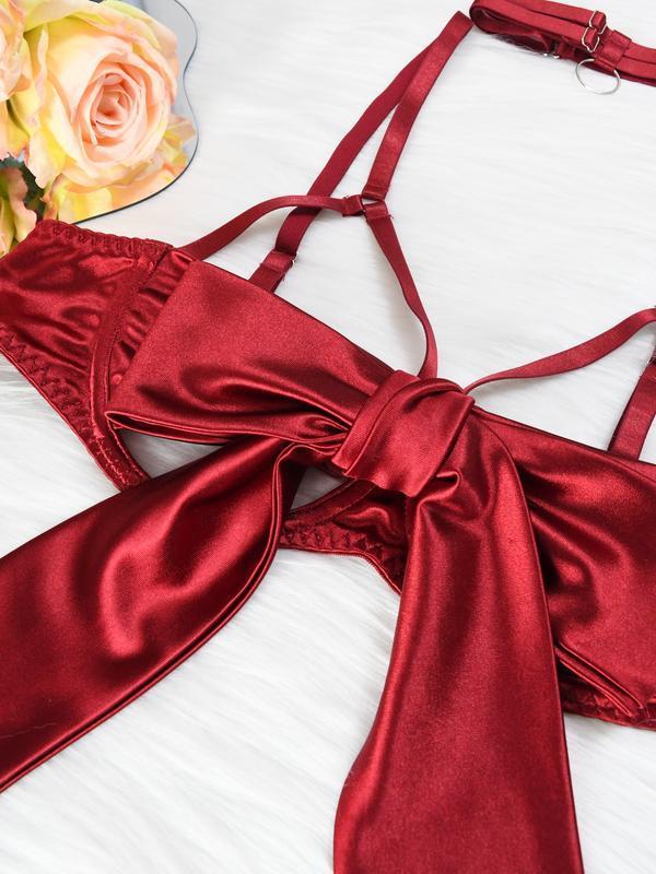 Women Lingerie Sets Silk Bow SleepwearGlamour Nightwear New Year ...
