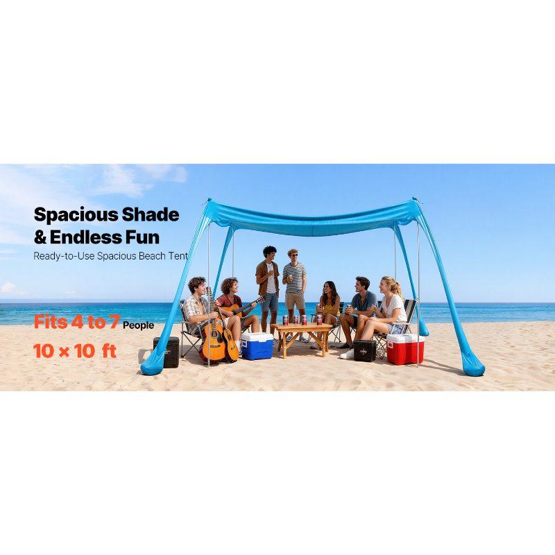fathersdaygift VEVOR Beach Tent Sun Shelter, UPF50+ Sun Protection, 6.6 ...