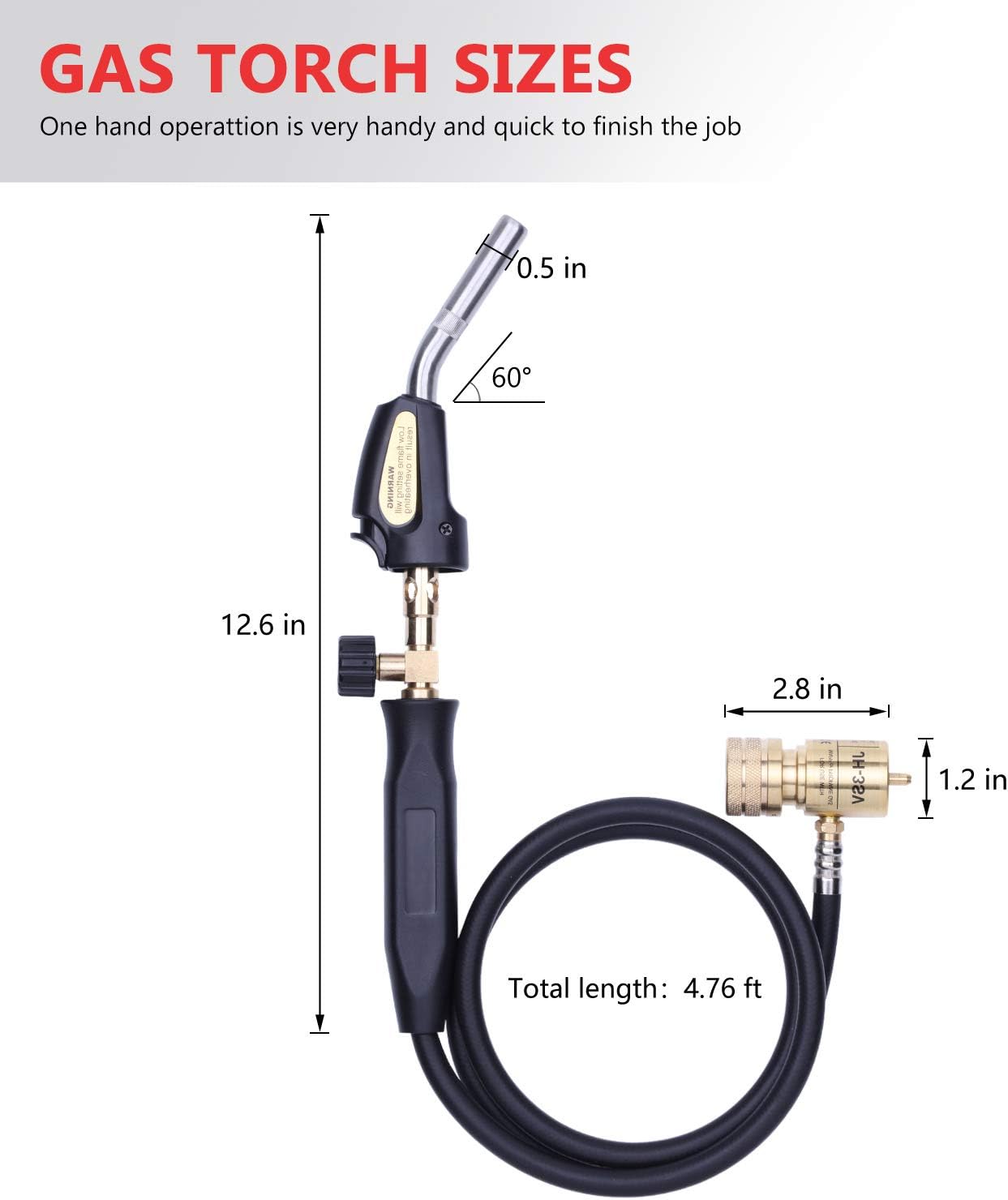 Propane Torch Hand Hose, Mapp Gas Torch,Welding Torch,Hose Length 1.5M ...