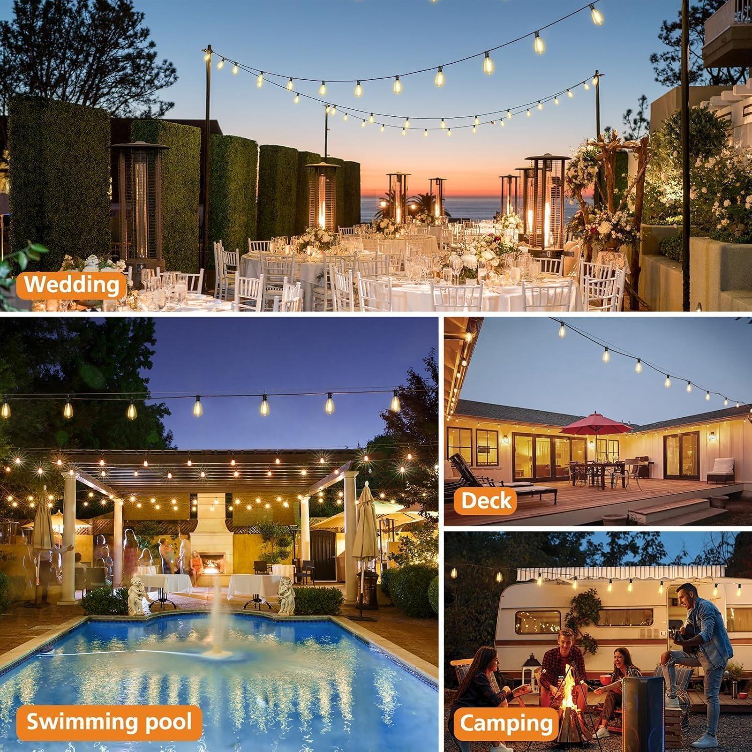 【GLEAM】100FT Solar String Lights, Light Sensor Activated (Day Charge ...