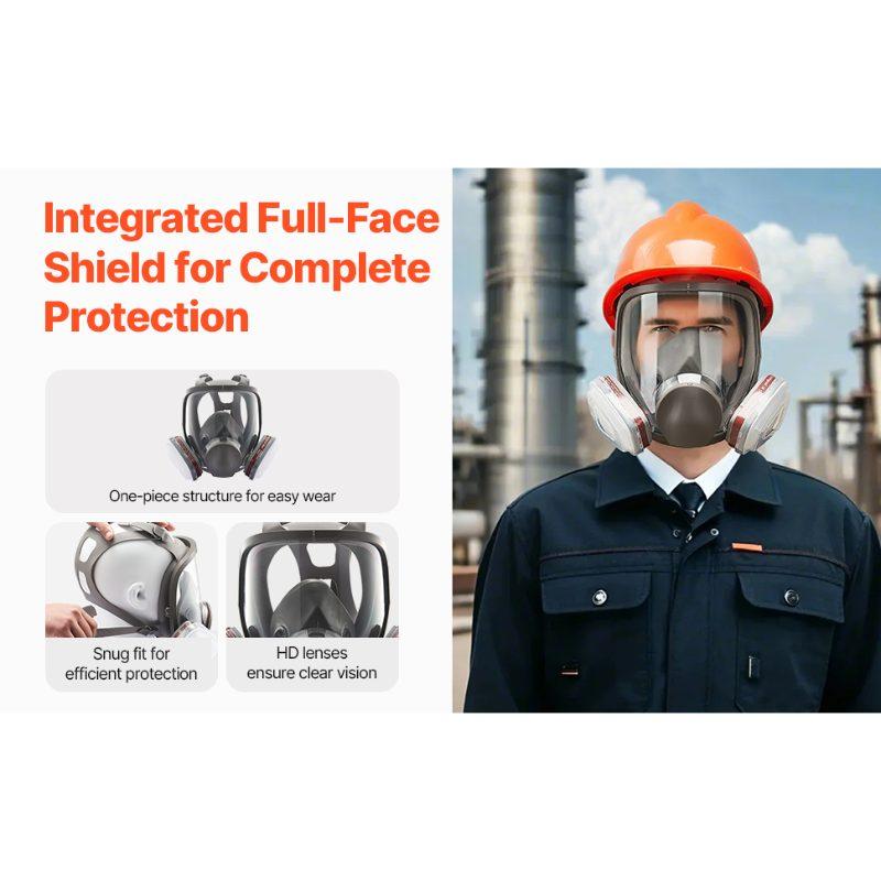 fathersdaygift VEVOR Respirator Mask, Reusable Respirator Full Face Gas ...